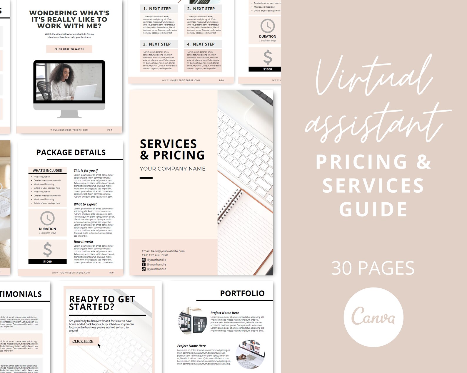 Virtual Assistant Pricing Template VA Service Guide Turn - Etsy