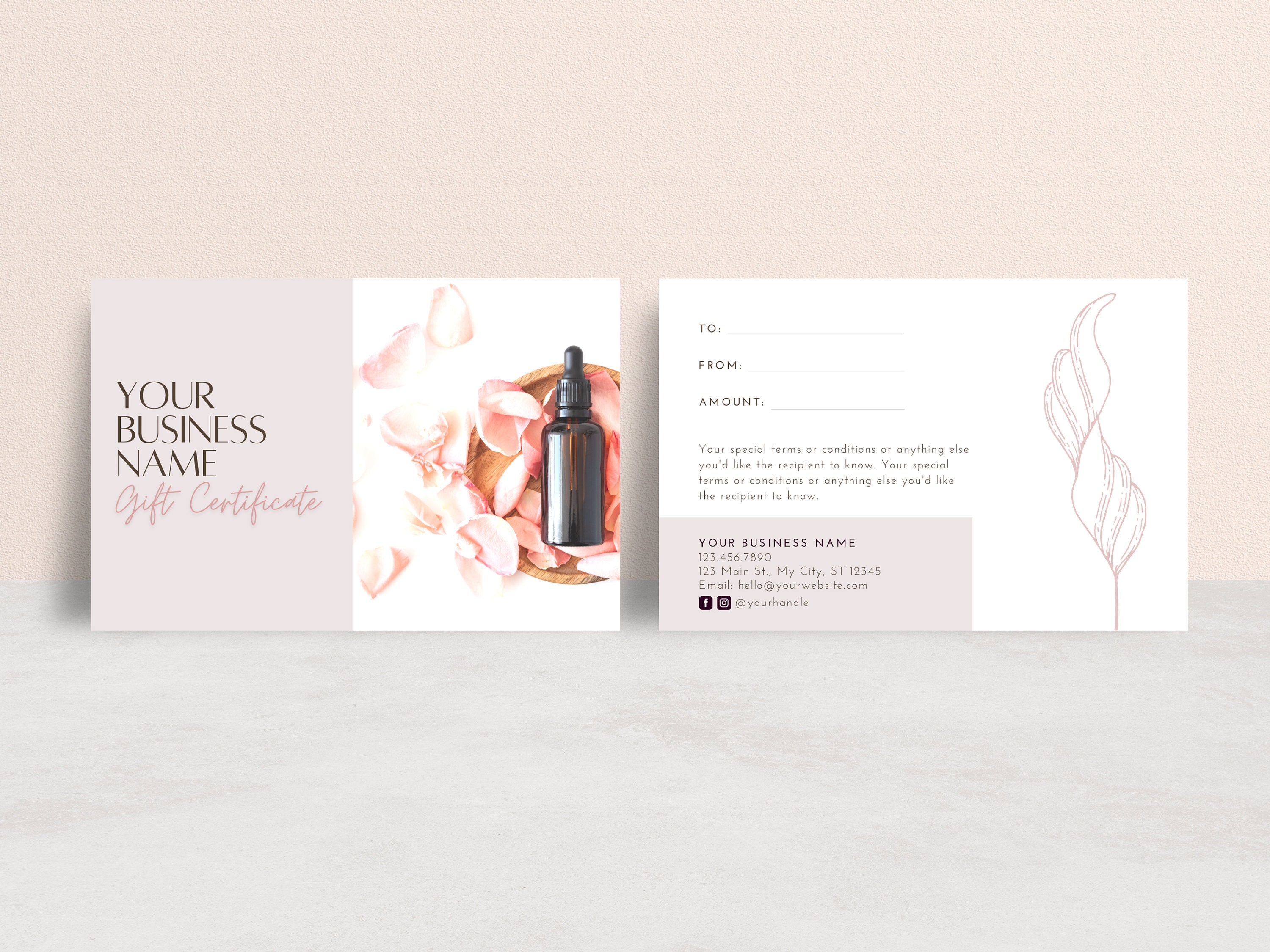 Editable Gift Certificate Template Printable Gift Card - Etsy