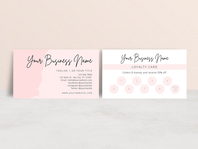 Editable Loyalty Card Template Business Card Business - Etsy