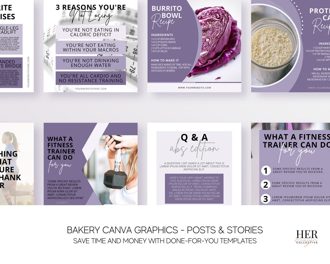 Fitness Instagram Templates Personal Trainer Posts IG Health - Etsy