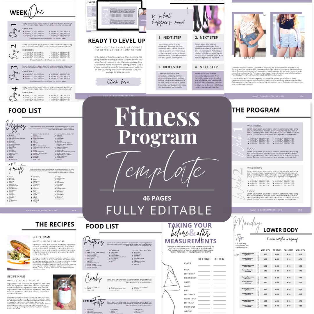 Fitness Program Template | Welcome Packet for Fitness Coaches ...