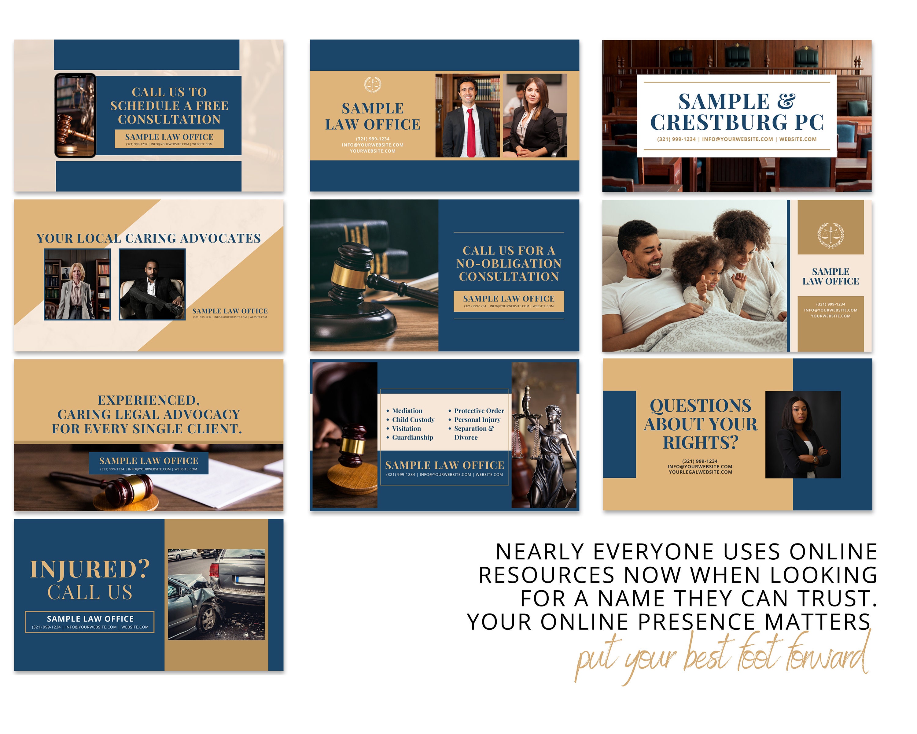 Law Firm Facebook Cover Templates: Legal Canva Design (10 Covers) - Etsy