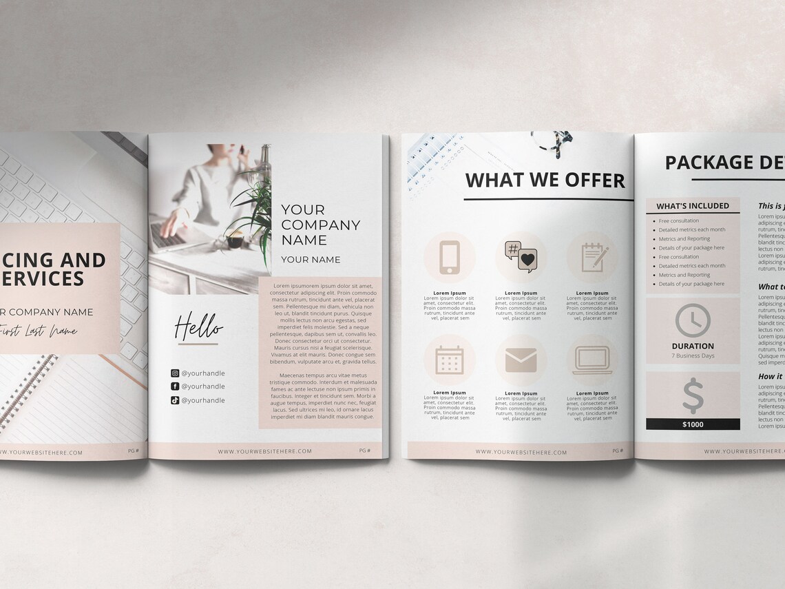 Virtual Assistant Pricing Template: VA Service Guide (canva Editable ...