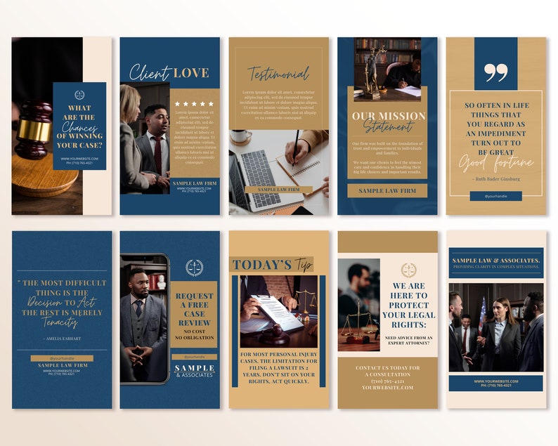 Law Firm Instagram Templates: Attorney Social Media (canva Editable) - Etsy