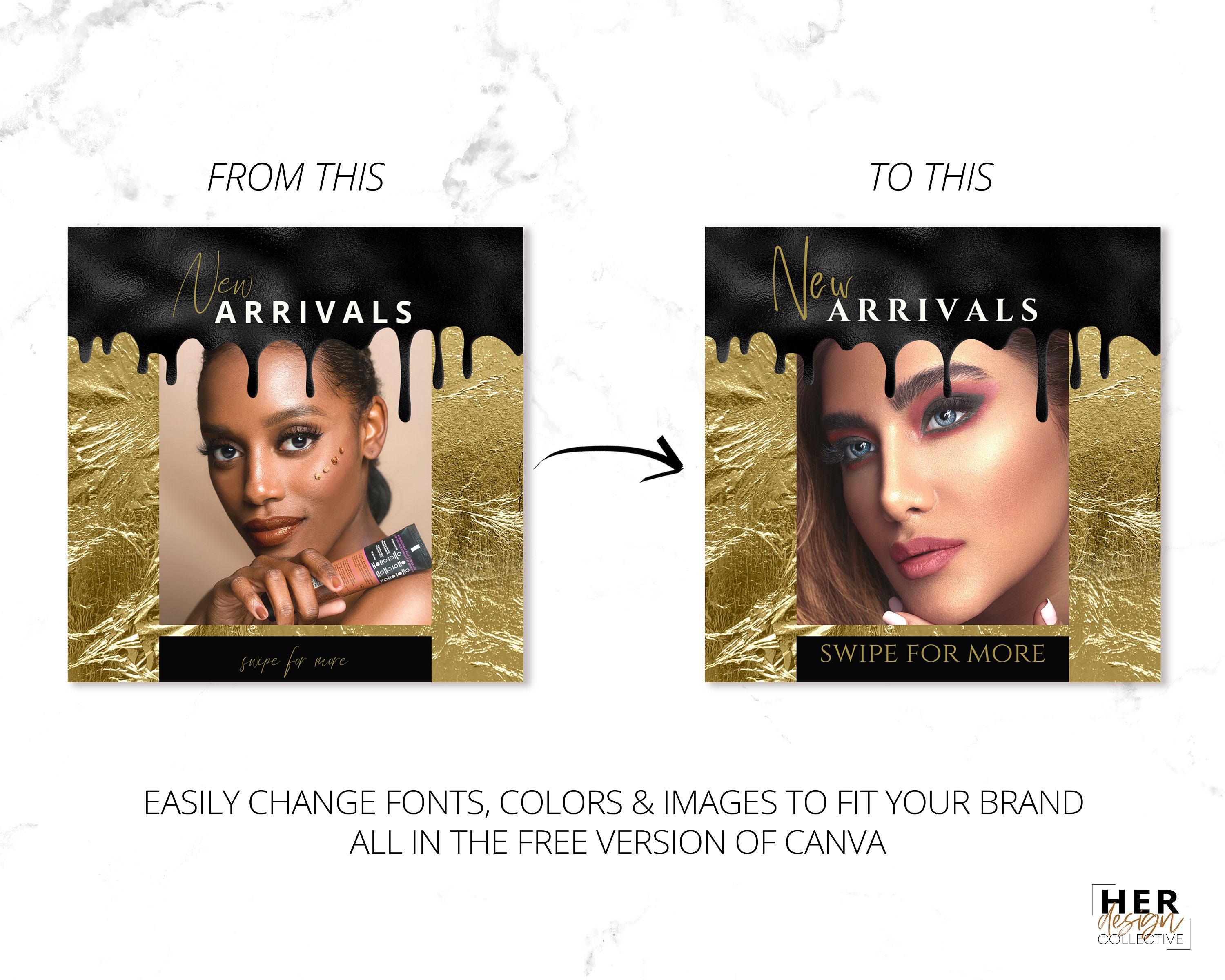 Gold Retail Instagram Templates Golden Posts IG Gold Canva - Etsy