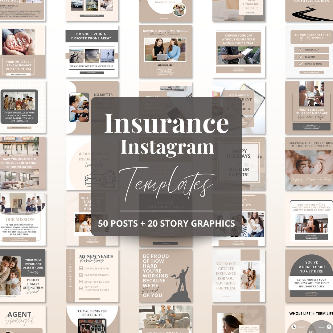 Insurance Instagram Templates: Broker Social Media Posts for Life ...