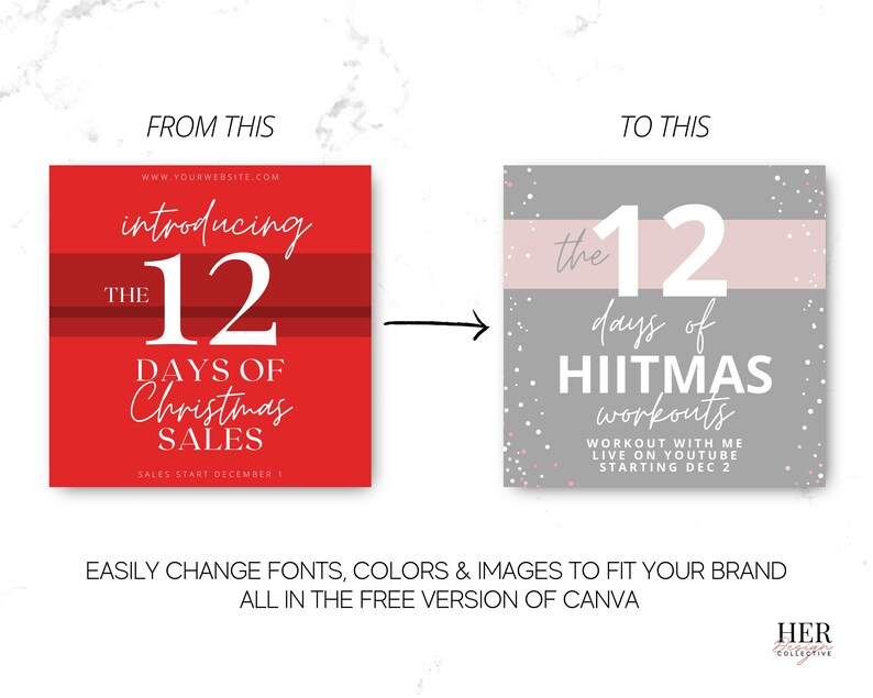 12 Days of Christmas Shopping Instagram Templates for Retail Shops ...