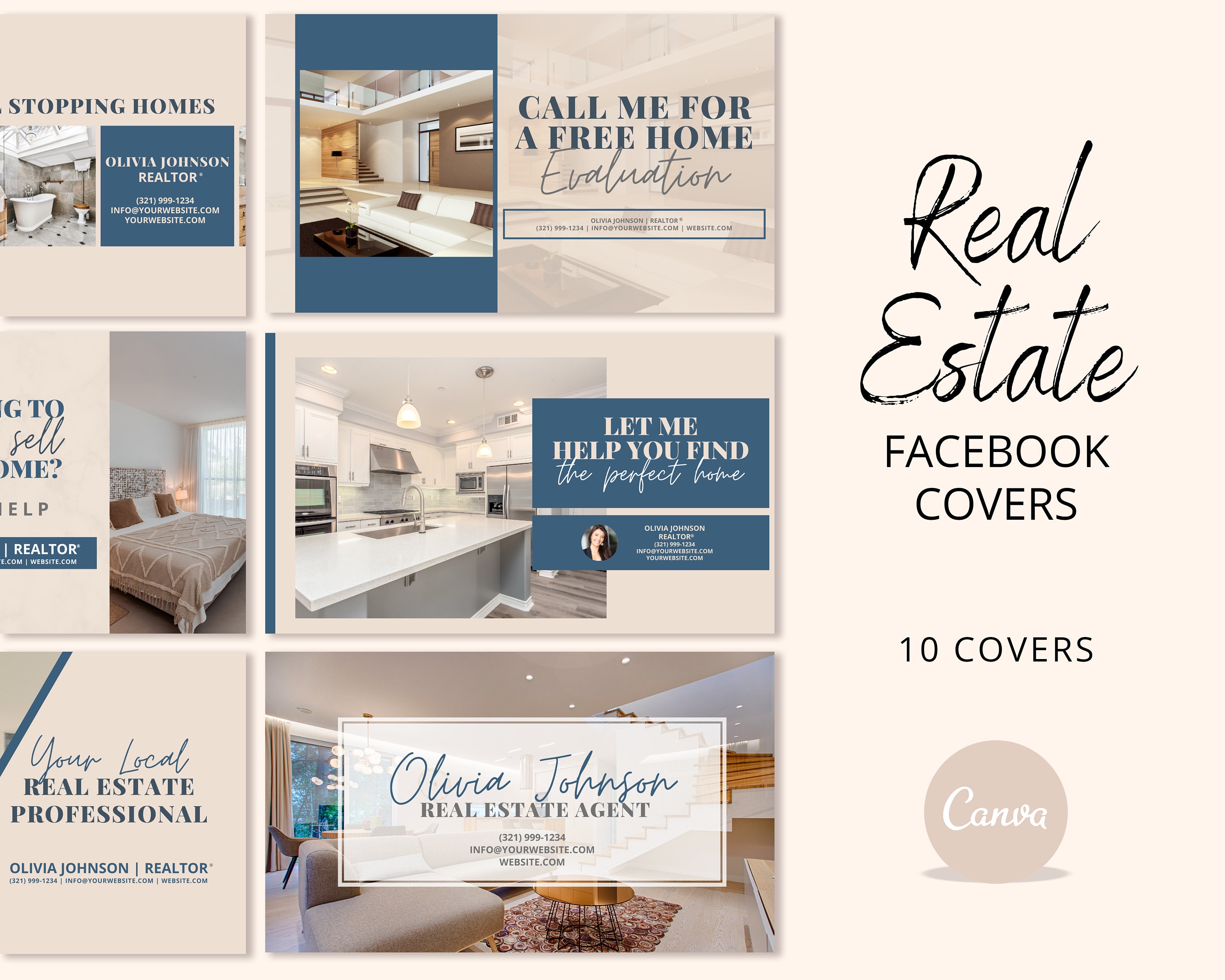 Real Estate Facebook Cover Templates Realtor Facebook Profile - Etsy