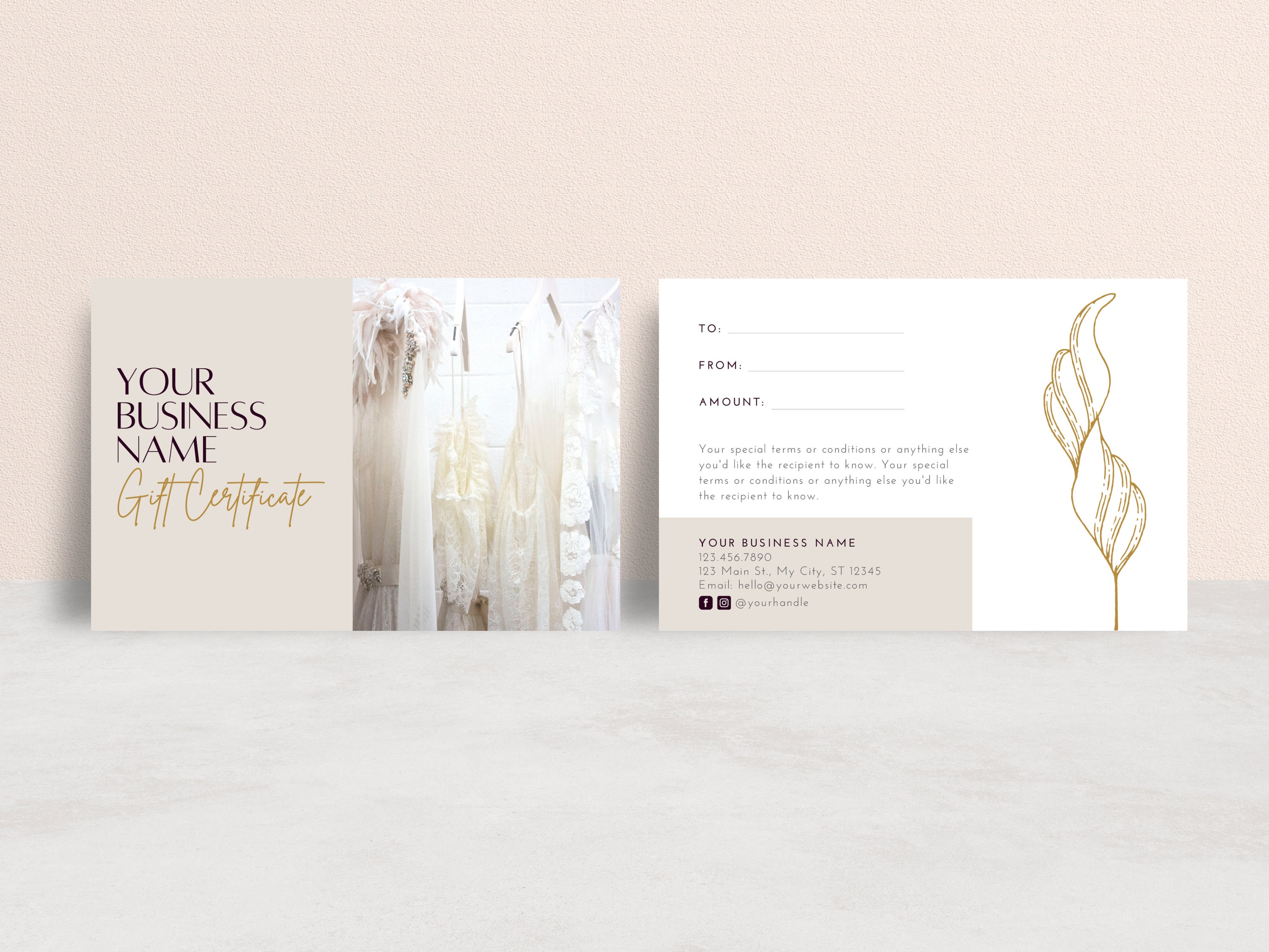 Editable Gift Certificate Template Printable Gift Card - Etsy