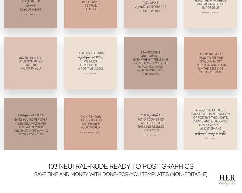 103 Neutral Instagram Quotes Premade Ready to Post Positive - Etsy