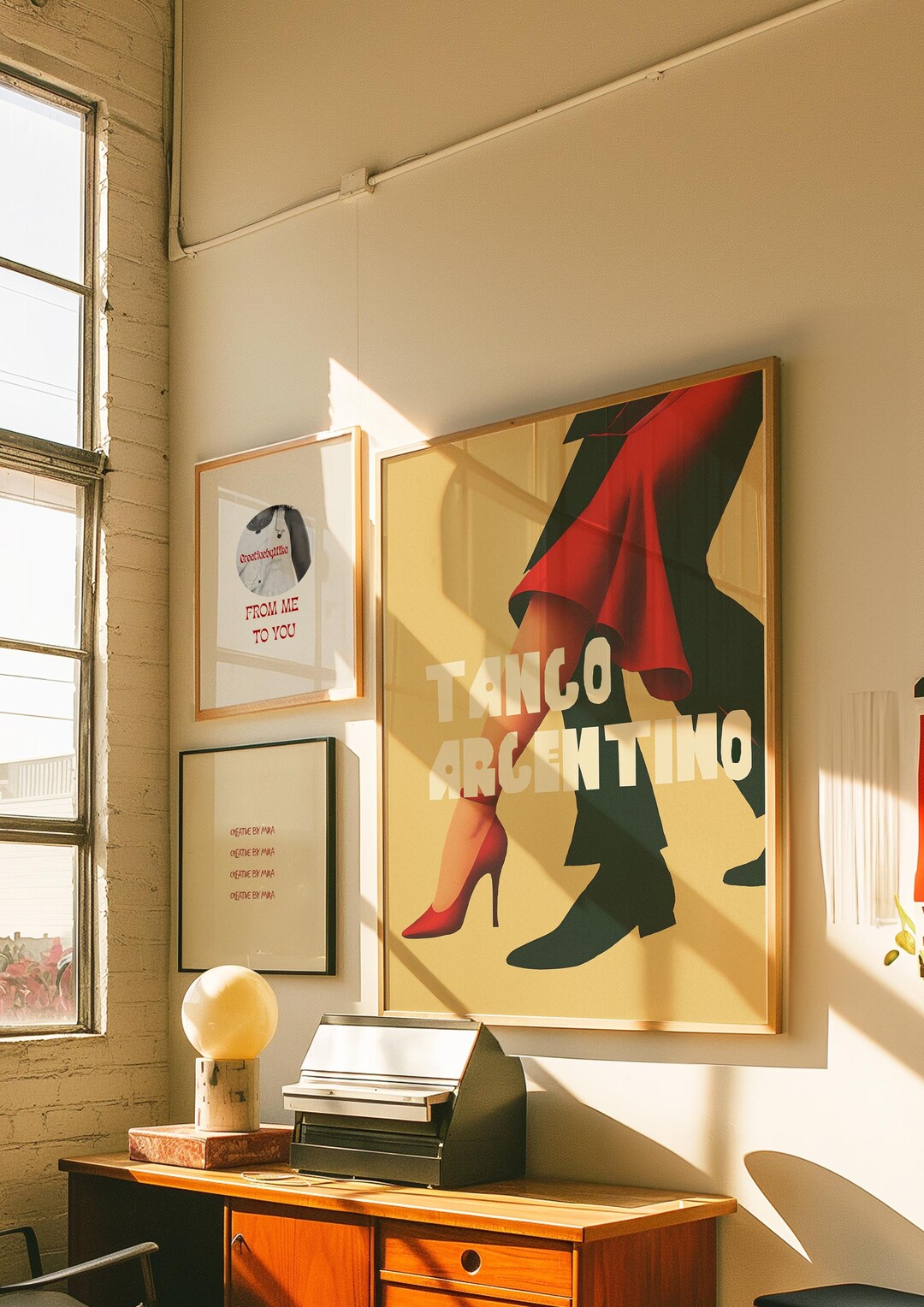 Tango Argentino Print – Retro Dance Art With Red Heels & Movement ...