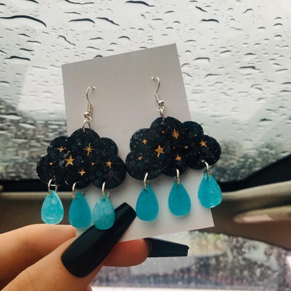 Rain Cloud Earrings - Etsy