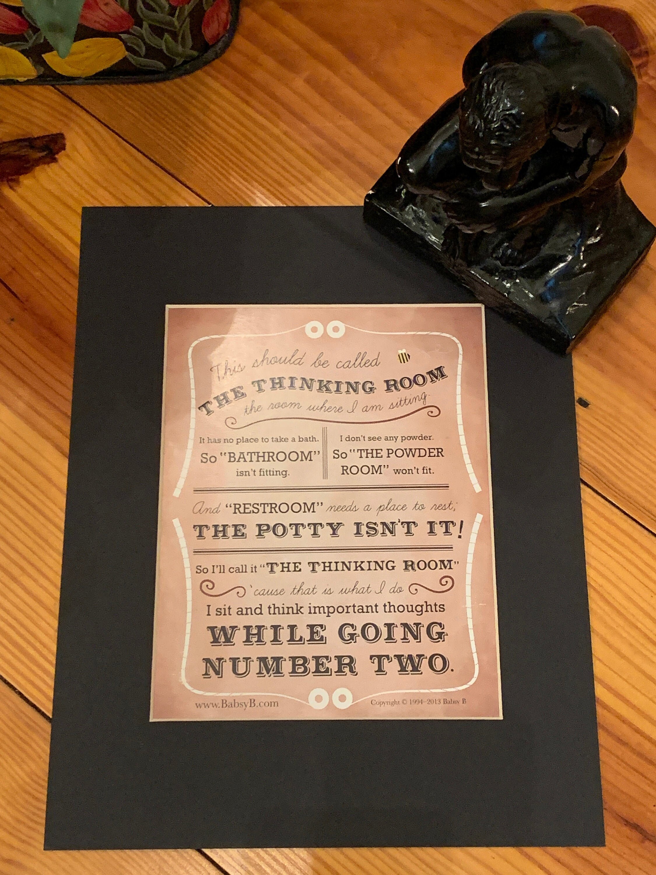 POEM POTTY BATHROOM New Print Toilet Paper Humor Talk "the Thinking ...