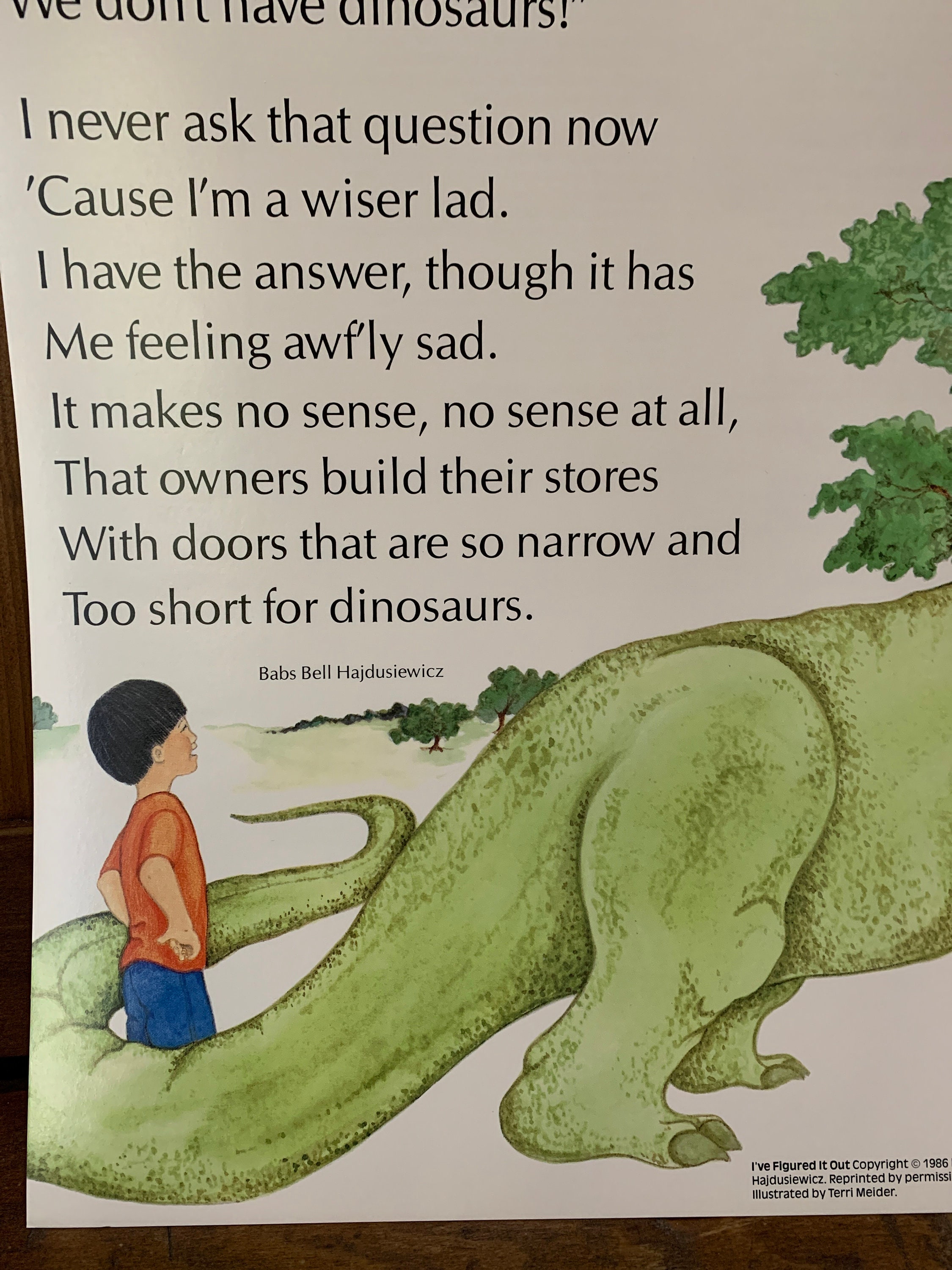 DINOSAUR POSTER Pet Store POEM "i've Figured It Out" by Babsy B Kid ...