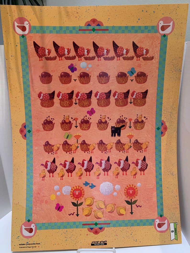 Poster Science Math Life Cycle of Chicken SIX SPECKLED HENS New Copy ...