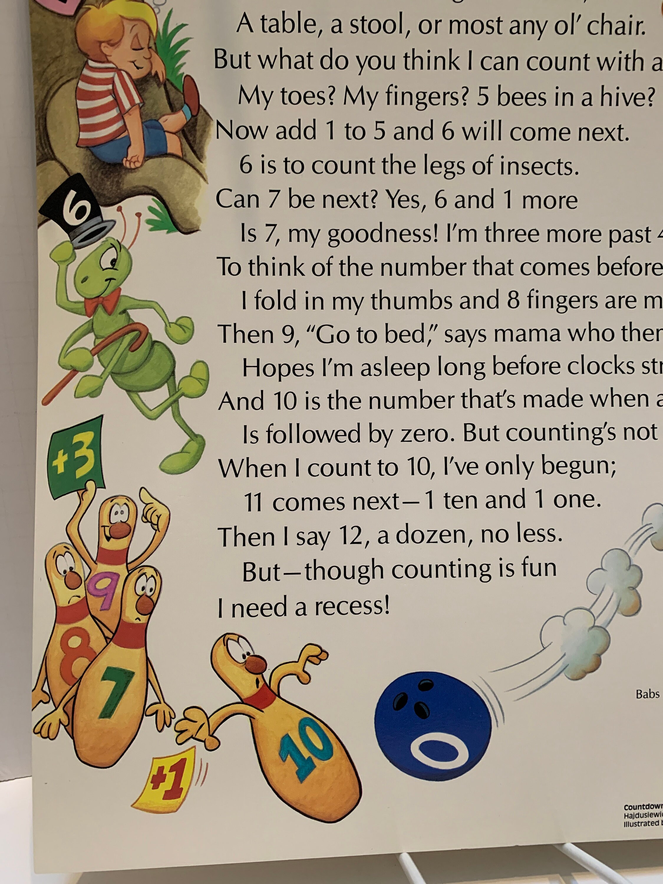 Poster Math Ordinal Numbers Poem COUNTDOWN TO RECESS W Cross-curricular ...