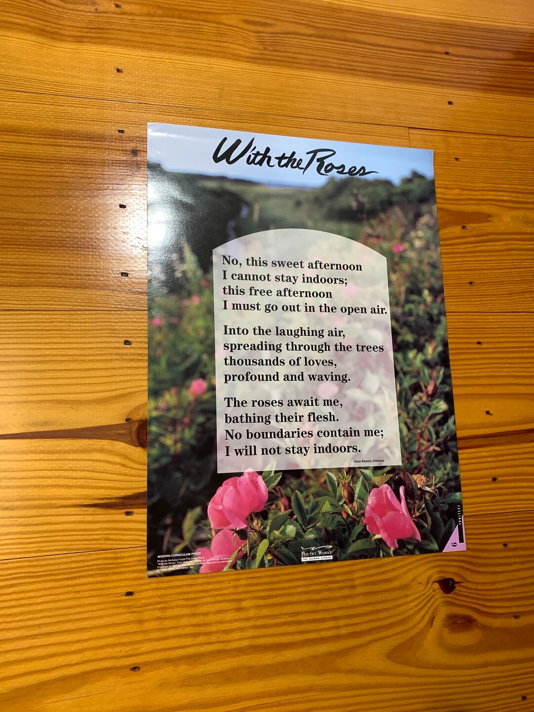 Poetry Poster WITH the ROSES Feelings Juan Ramon Jimenez Poetry Works ...