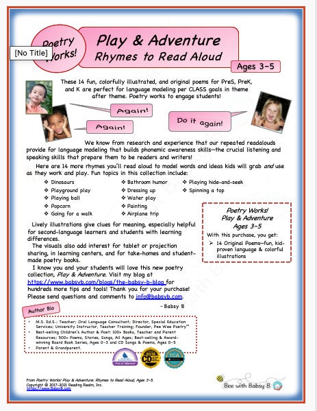 RHYMES (14) PLAY & ADVENTURE Digital Some Phonics Poems Age 3–5+ Pres ...