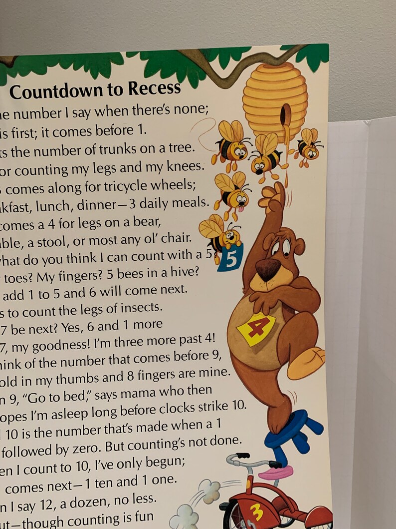 Poster Math Ordinal Numbers Poem COUNTDOWN TO RECESS W Cross-curricular ...