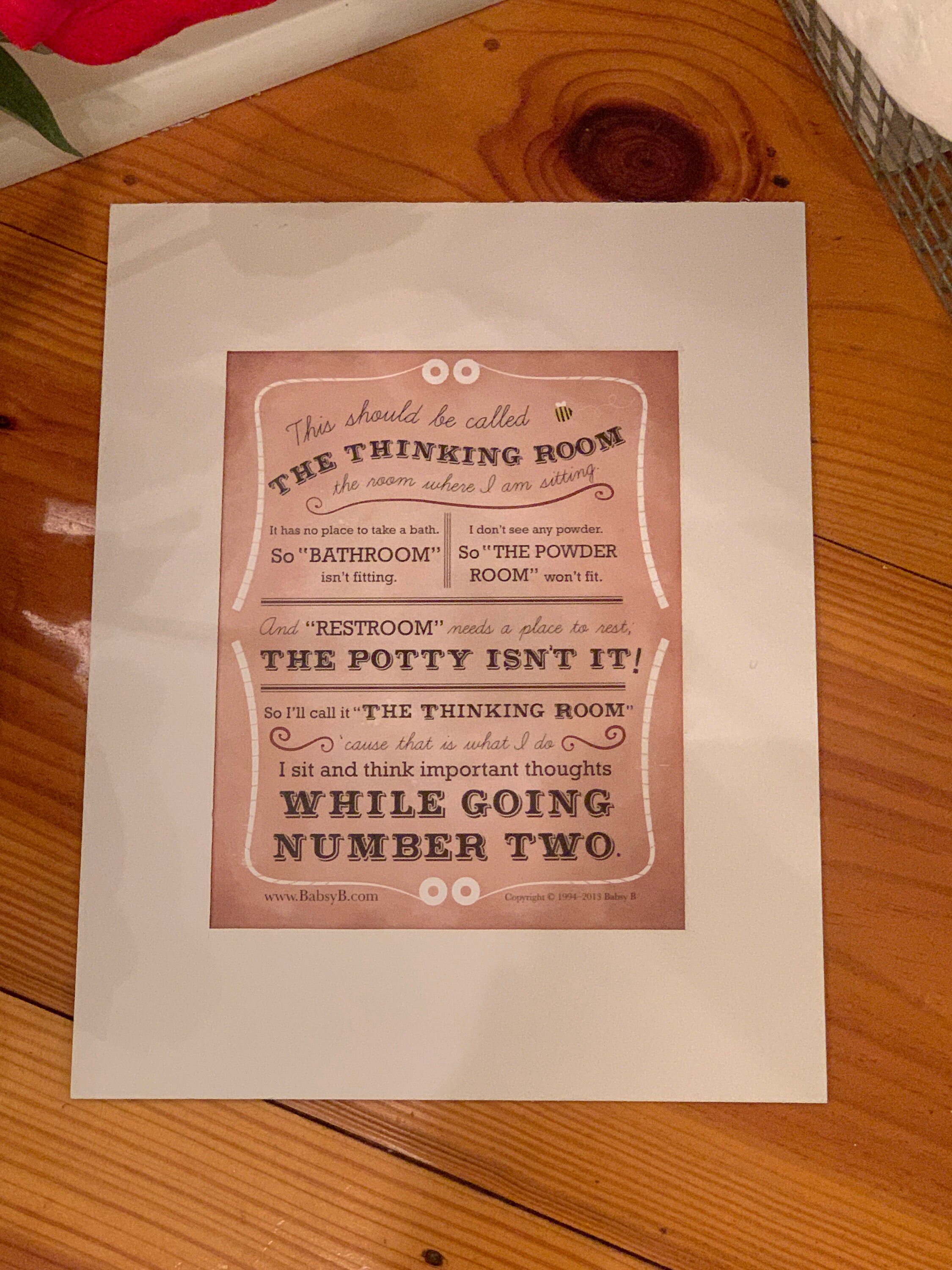 POEM POTTY BATHROOM New Print Toilet Paper Humor Talk The Thinking Room ...