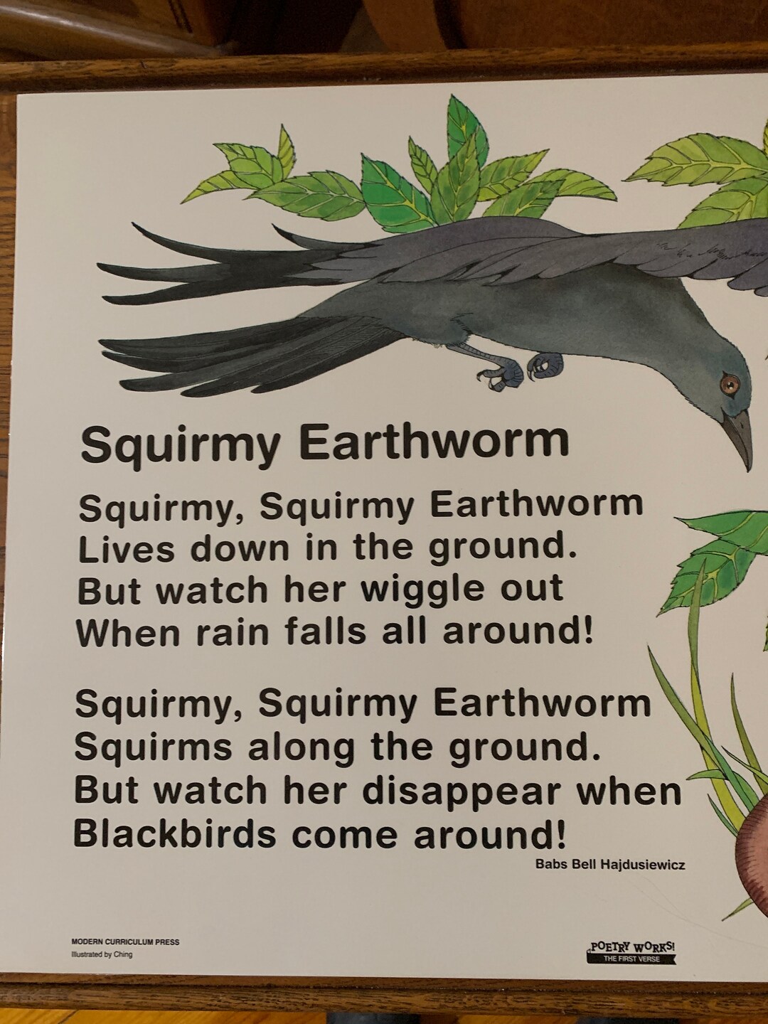 Science POSTER FINGERPLAY EARTHWORMS Copyrighted Sing to Eensy Weensy ...