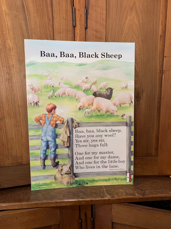 POSTER Nursery Rhyme Baa Baa Black Sheep POEM Activities by - Etsy