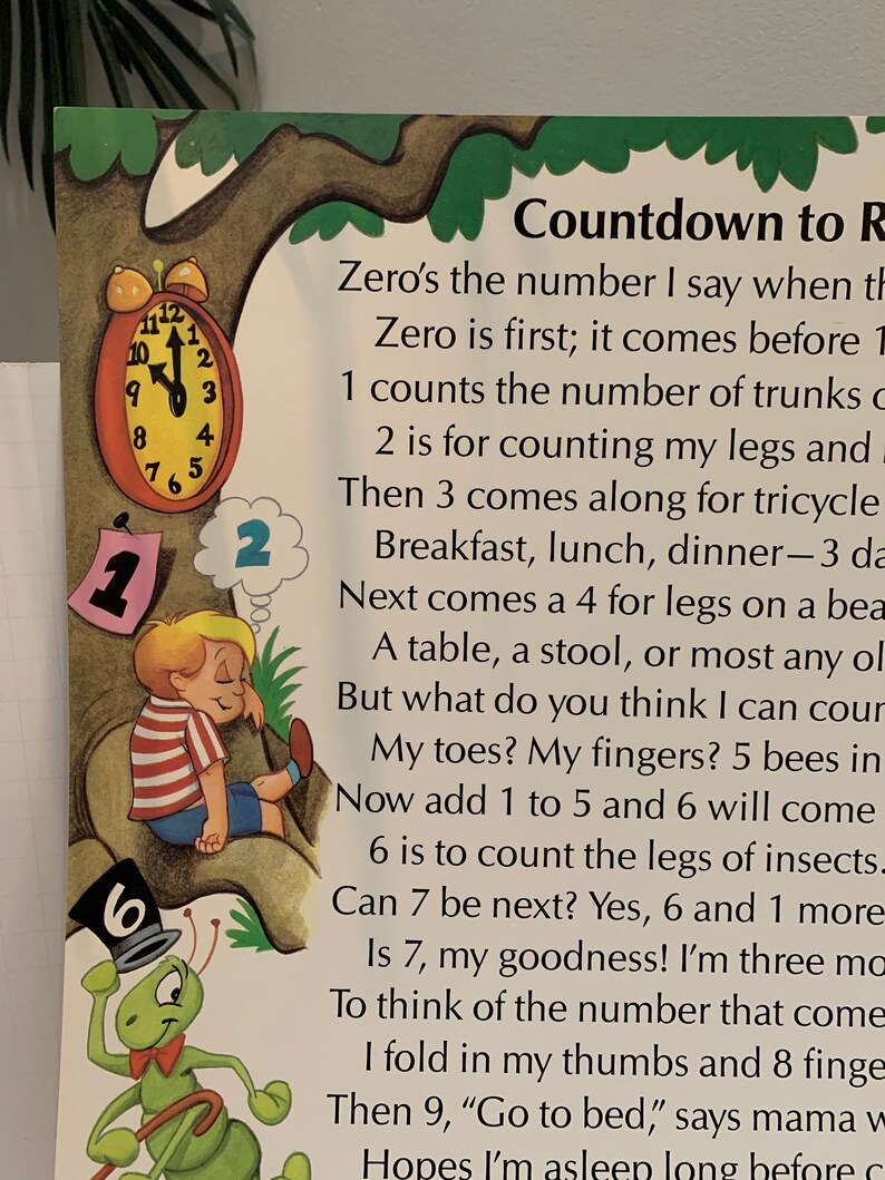 Poster Math Ordinal Numbers Poem COUNTDOWN TO RECESS W Cross-curricular ...