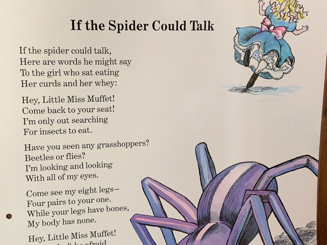 Poster Science Halloween Poetry Nursery Rhymes Facts "if the Spider ...