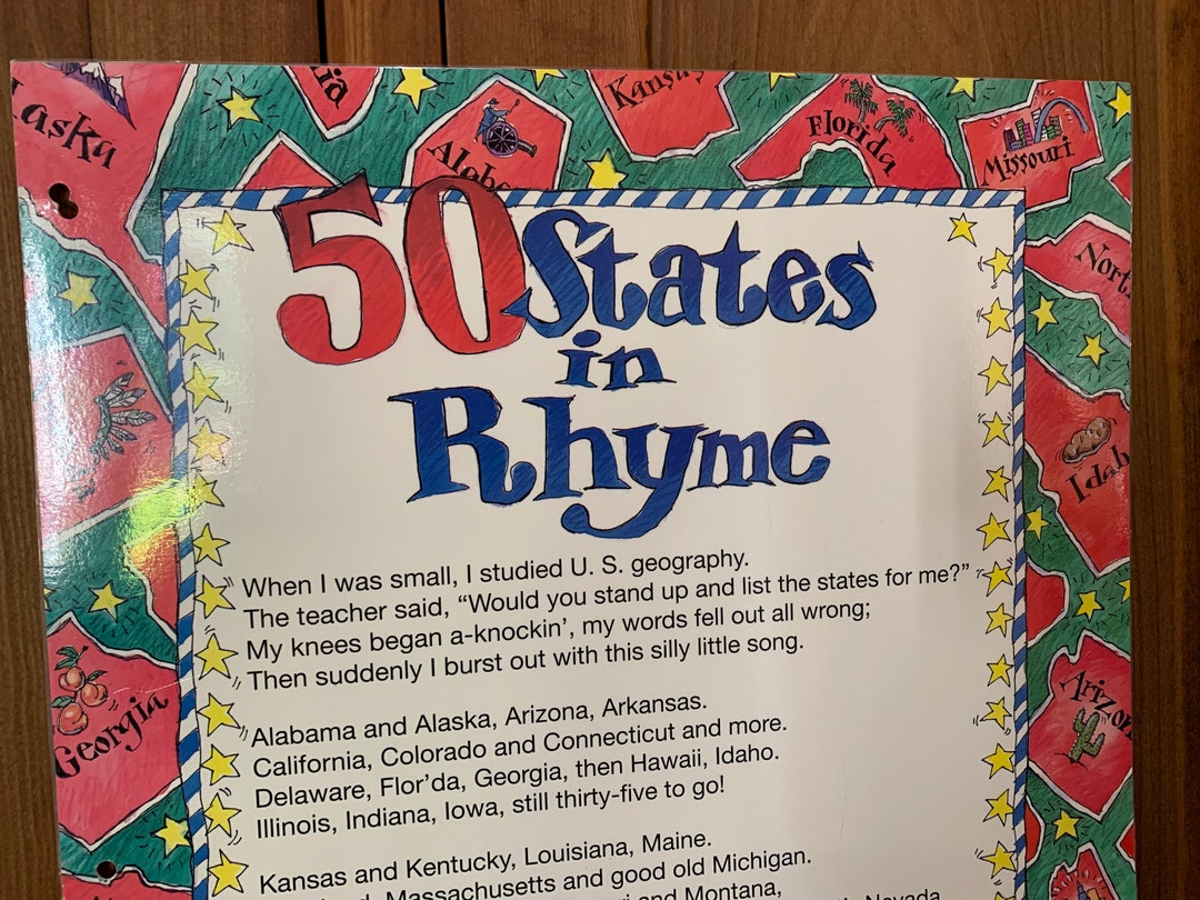 Poster FIFTY STATES in RHYME Geography History Social Studies W ...