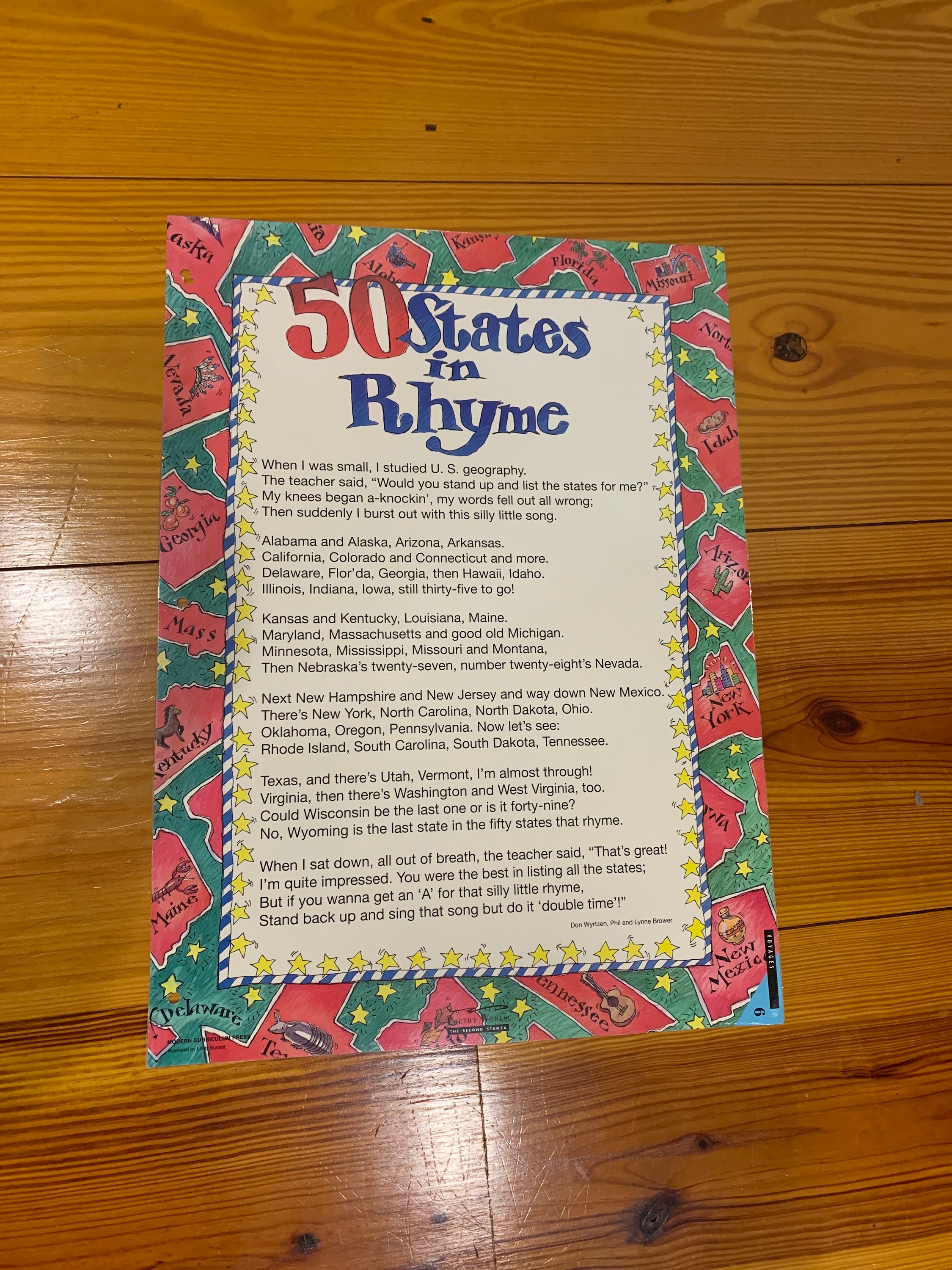 Poster FIFTY STATES in RHYME Geography History Social Studies - Etsy