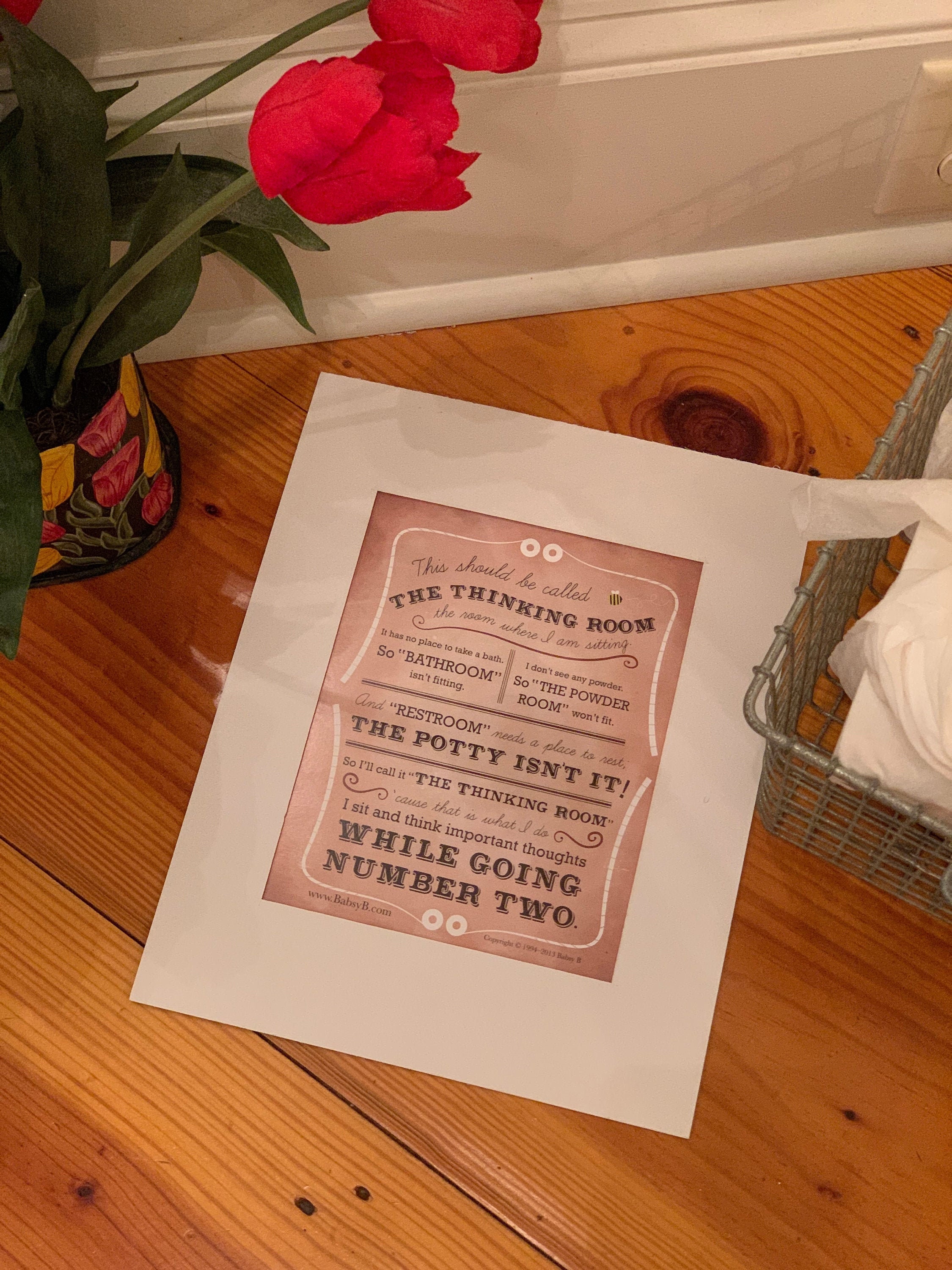 POEM POTTY BATHROOM New Print Toilet Paper Humor Talk The Thinking Room ...