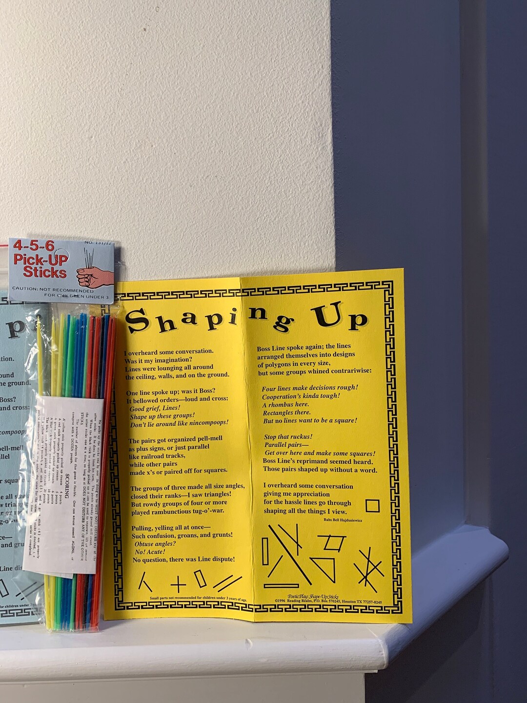 Geometric Shapes W PICK-UP STICKS Puzzle W Shapes W Math "shaping Up ...