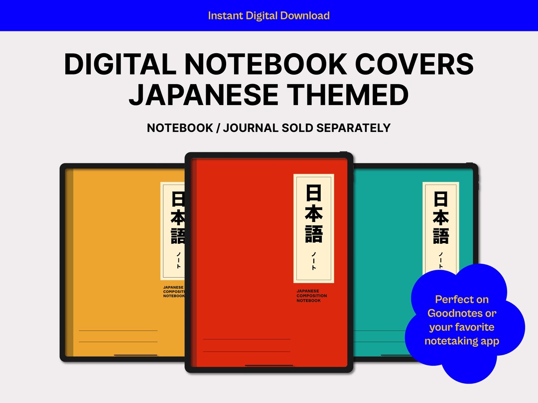 10 Digital Notebook Covers Japanese Stationery Goodnotes Cover ...
