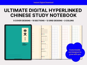 All-in-one Chinese Study Notebook Words Chinese Character Manuscript ...