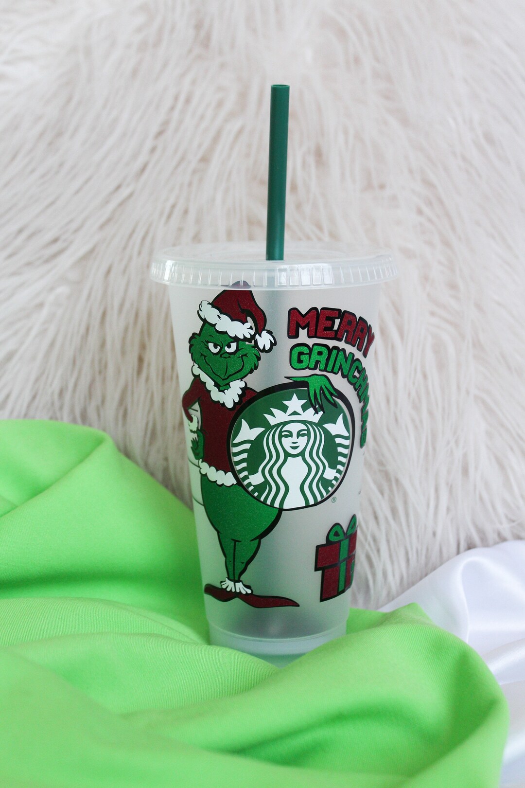 GRINCH Merry Grinchmas Customised Personalised Starbucks Reusable Cold ...