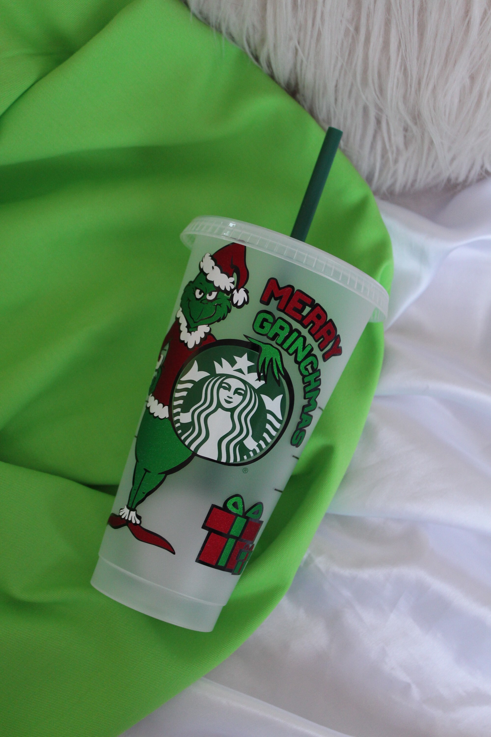 GRINCH Merry Grinchmas Customised Personalised Starbucks Reusable Cold ...