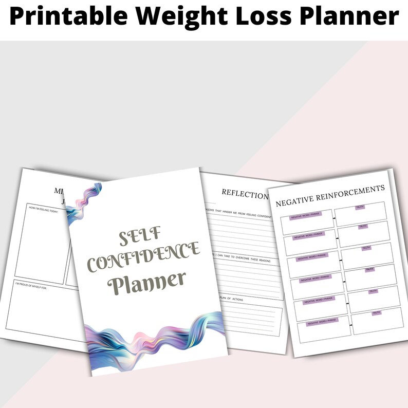 Self Confidence Planner, Mood Tracker, Mindset Planner, Skin Care ...