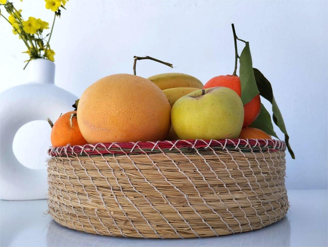 Natural House Warming Basket Gift for Kitchen Decoration Handmade Fruit ...