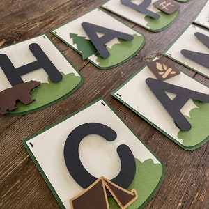 Happy Camper Banner/ One Happy Camper Banner/ Mountain Theme Banner ...