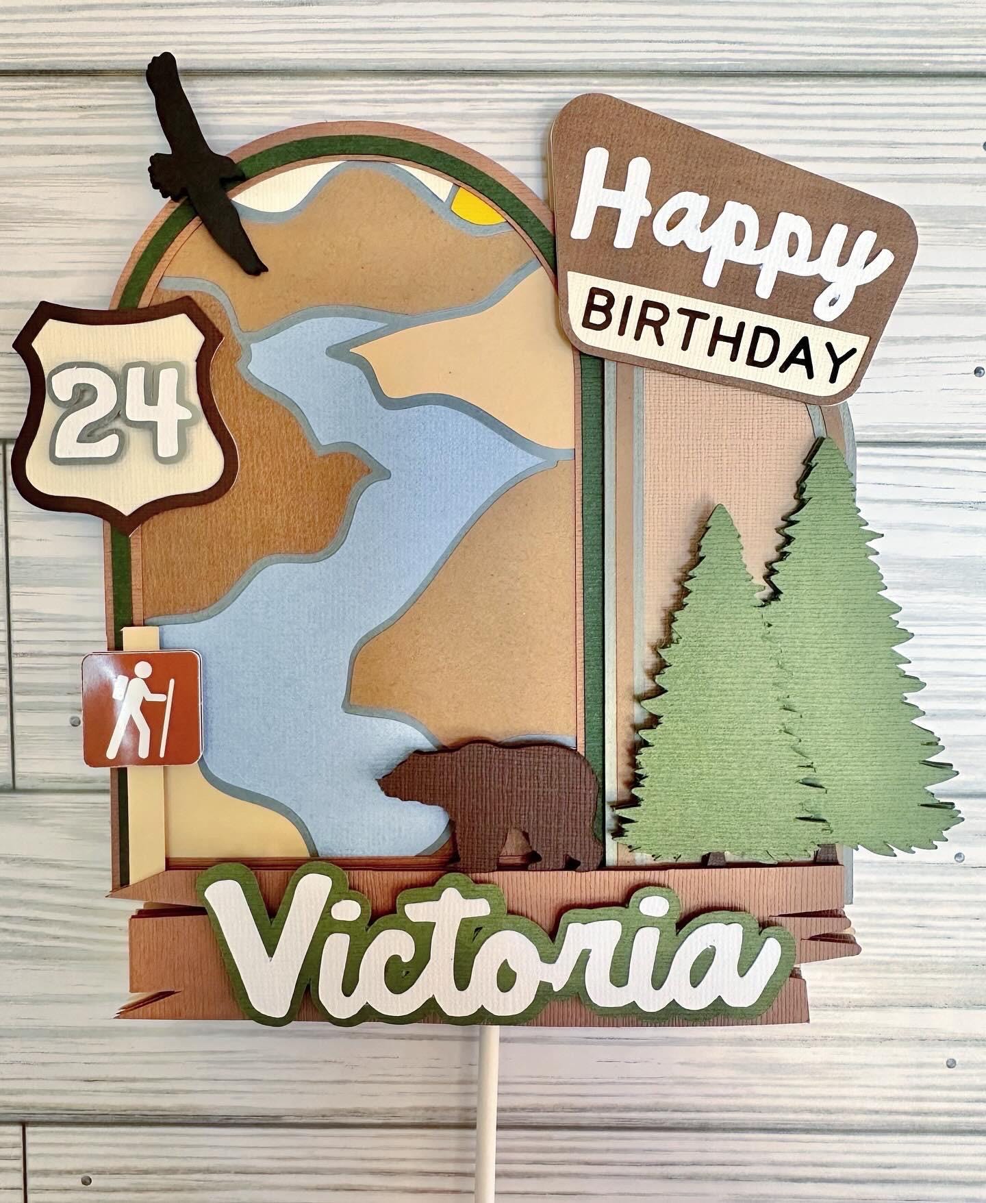 Happy Camper Cake Topper/mountain Theme Birthday/one Happy Camper/camp ...