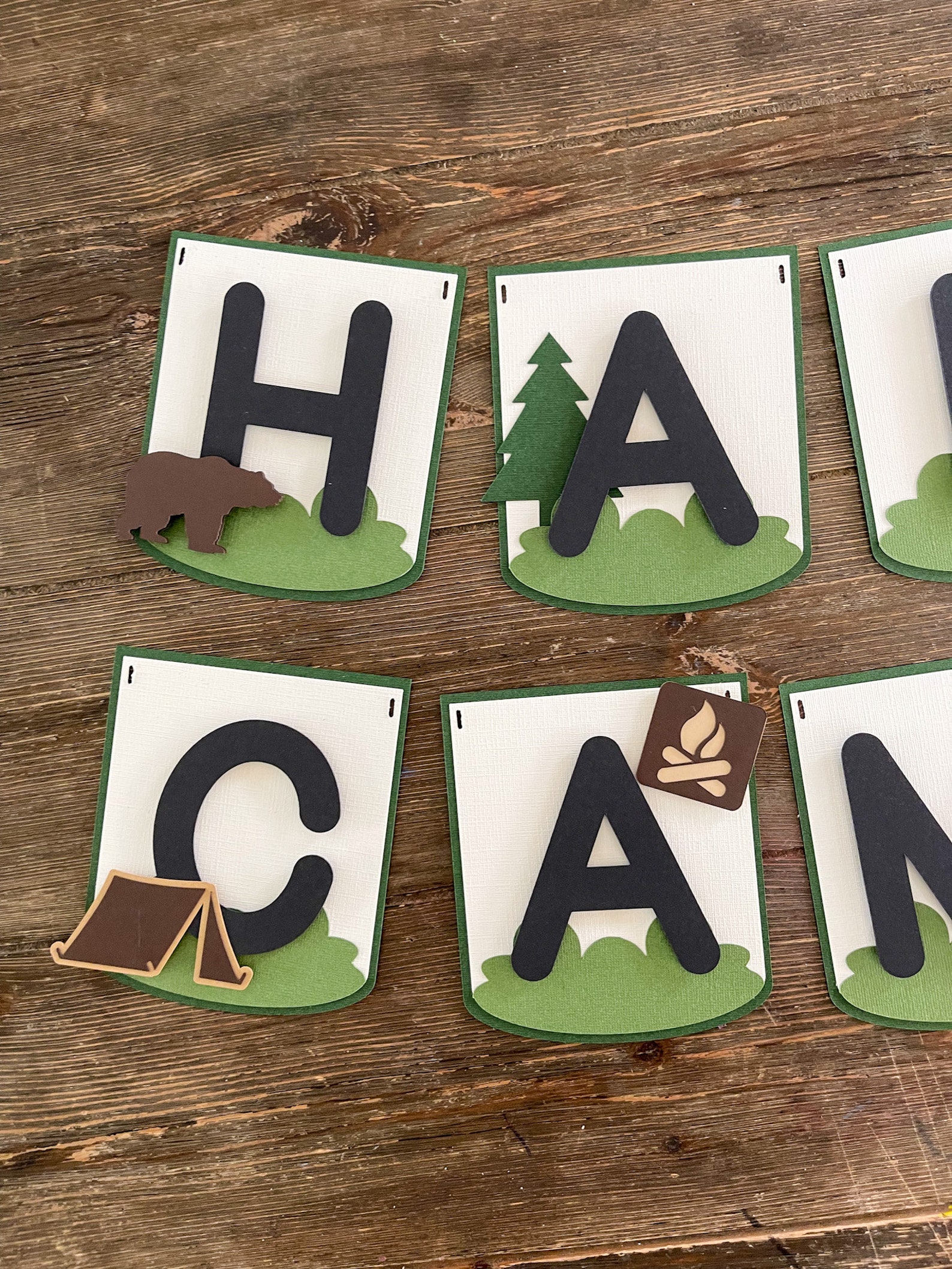 Happy Camper Banner/ One Happy Camper Banner/ Mountain Theme Banner ...
