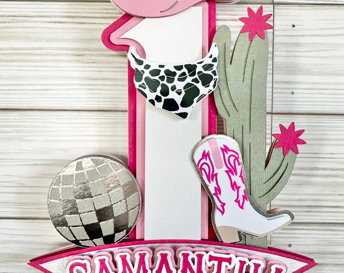 My First Rodeo Cake Topper/cowgirl Cake Topper/disco Cowgirl/howdy ...