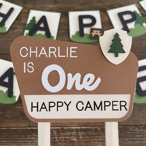 One Happy Camper Cake Topper/happy Camper/forest Birthday/mountain ...
