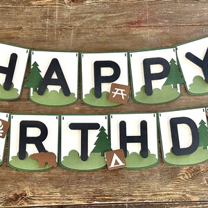 Happy Camper Banner/ One Happy Camper Banner/ Mountain Theme Banner ...