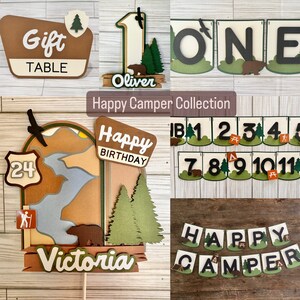 Happy Camper Cake Topper/one Happy Camper/camp Birthday/camping ...