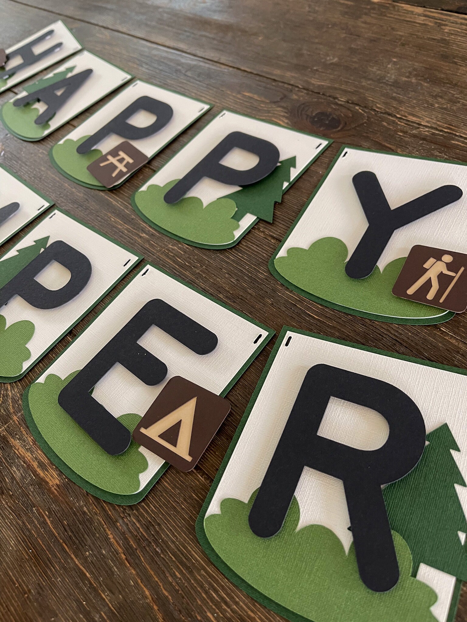 Happy Camper Banner/ One Happy Camper Banner/ Mountain Theme Banner ...