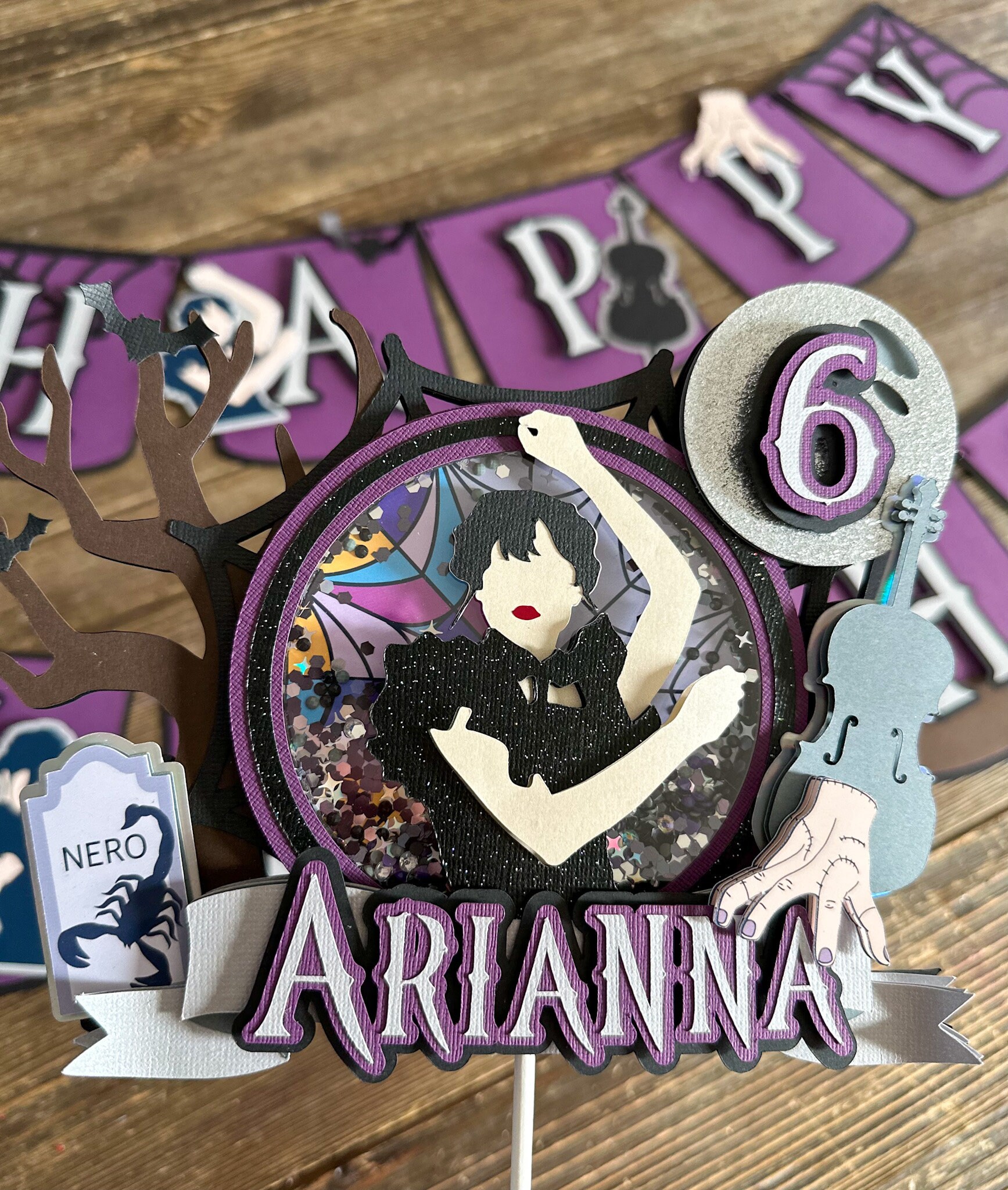 Wednesday Birthday Theme Cake Topper/wednesday Cake Topper - Etsy