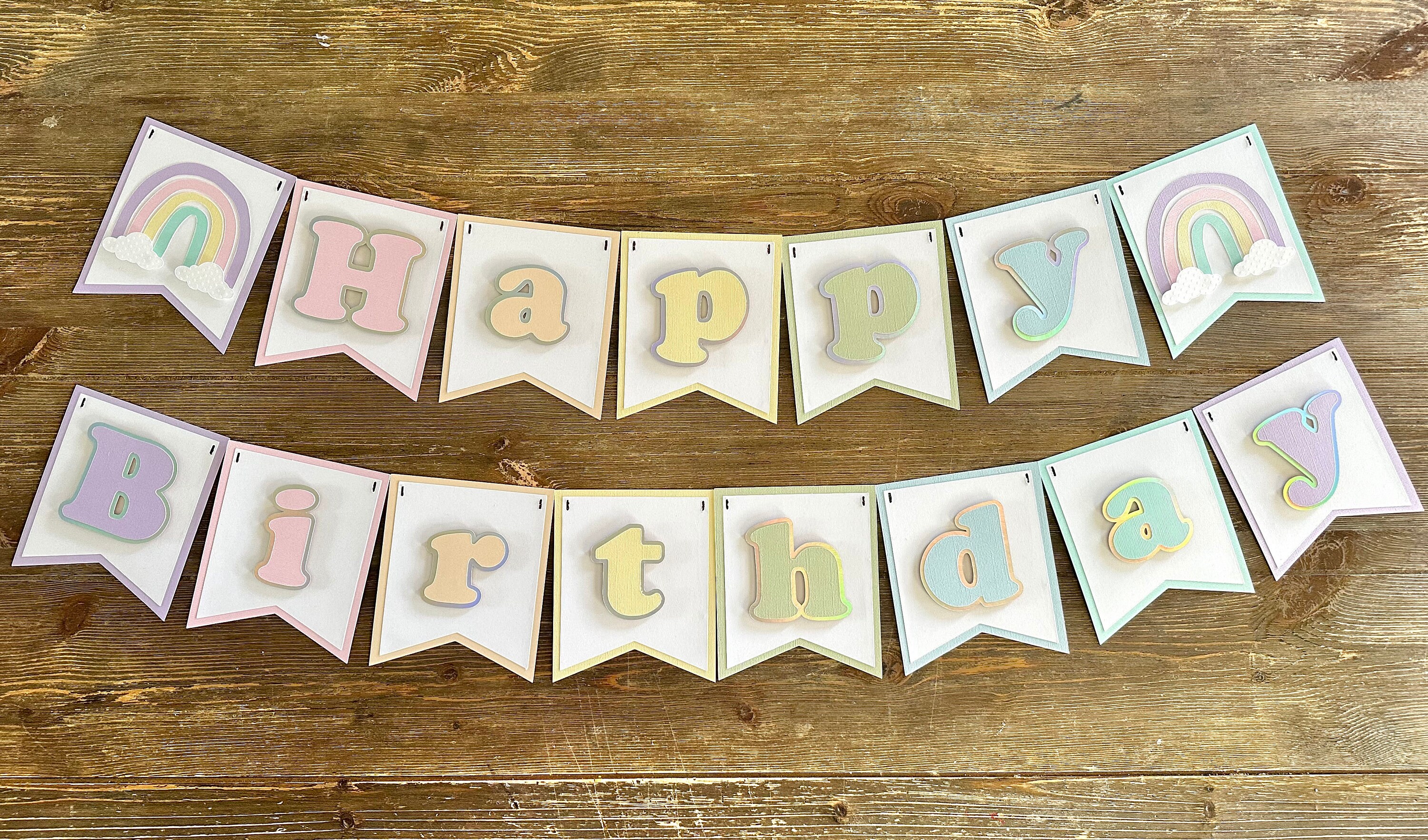 Rainbow Happy Birthday Banner/happy Birthday Banner/ Birthday Banner ...