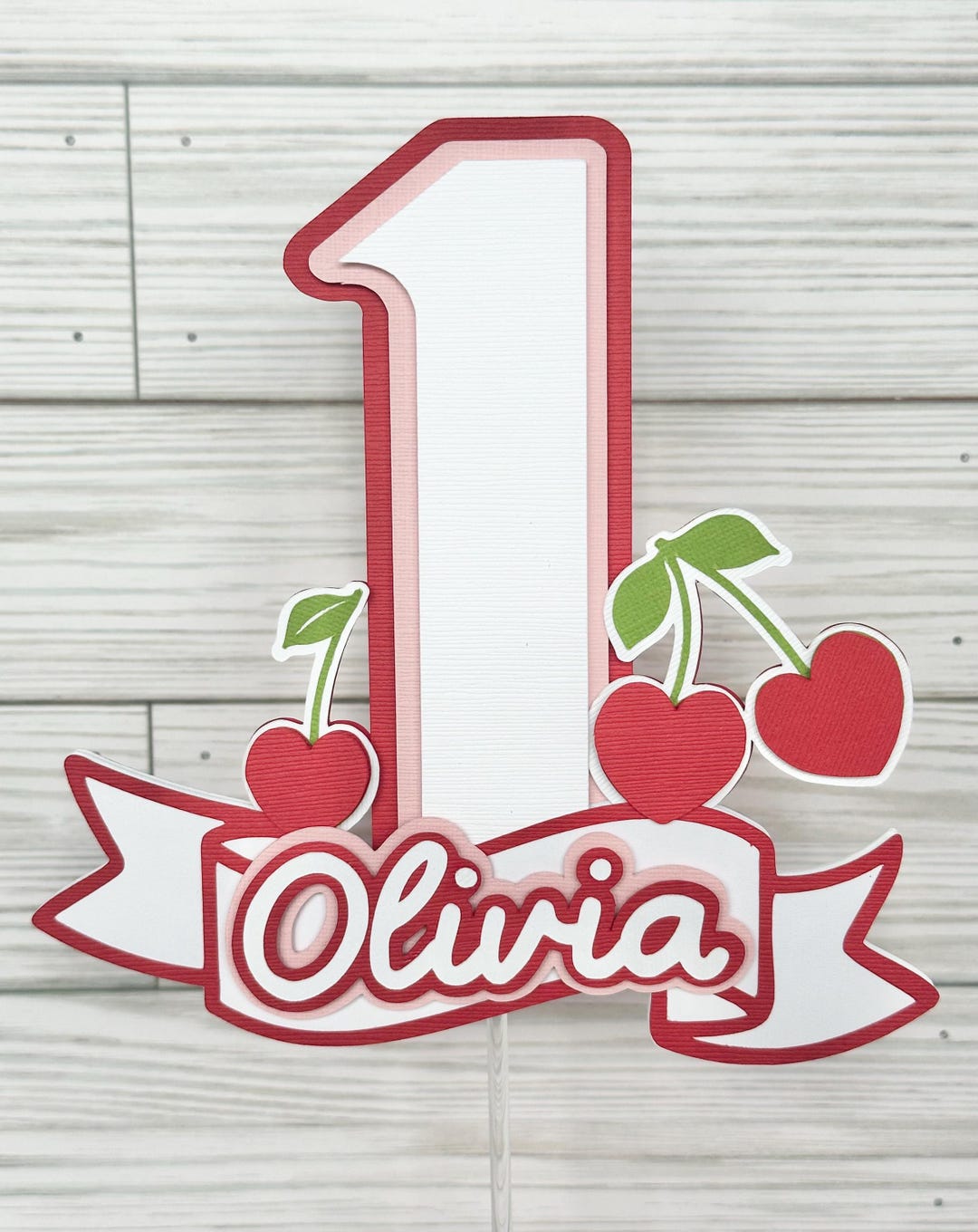 Cherry on Top Cake Topper/cherry Cake Topper/girl Birthday/first ...