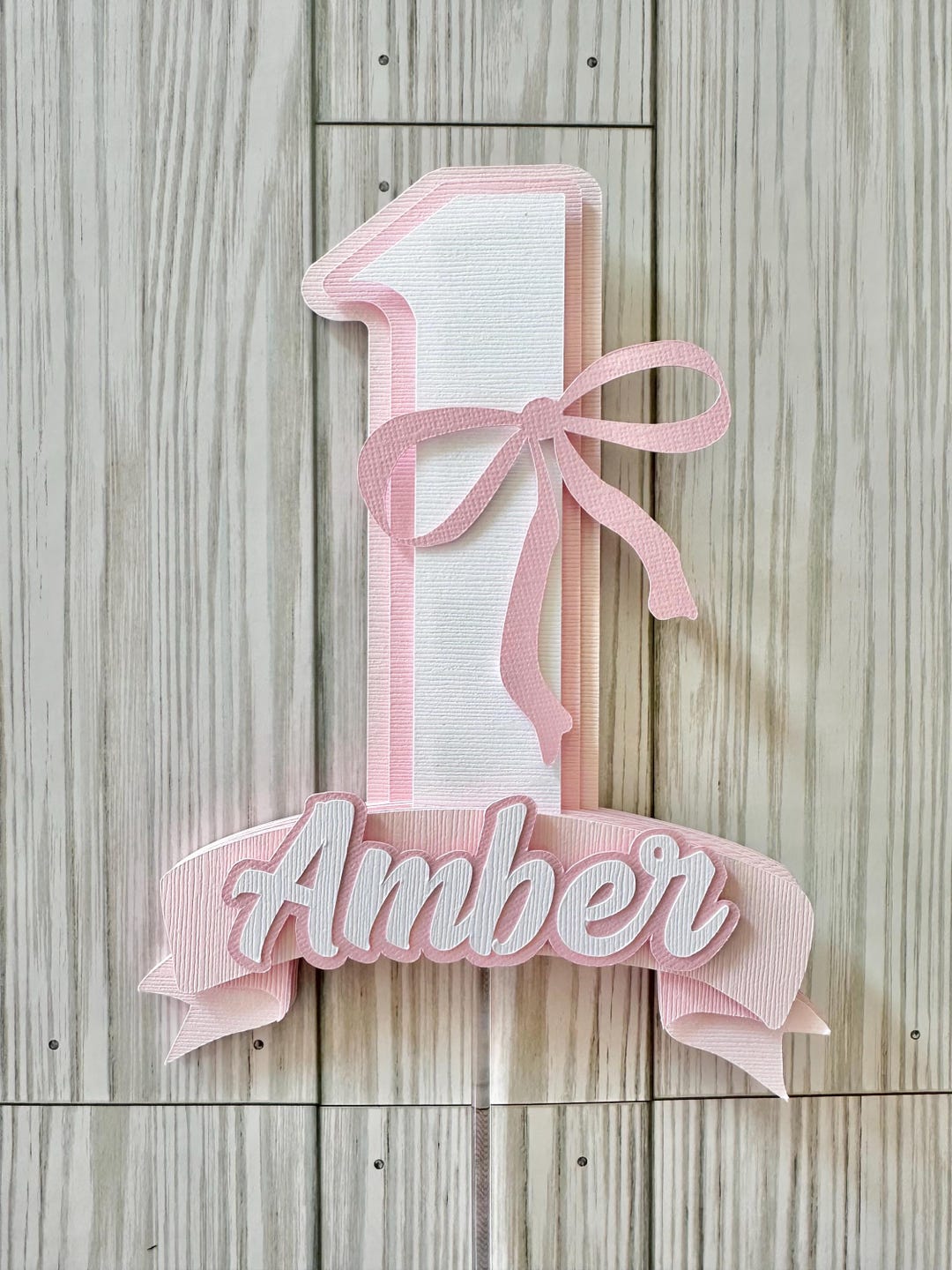 Pink Bow Cake Topper/pretty in Pink Cake Topper/girl Birthday/first ...